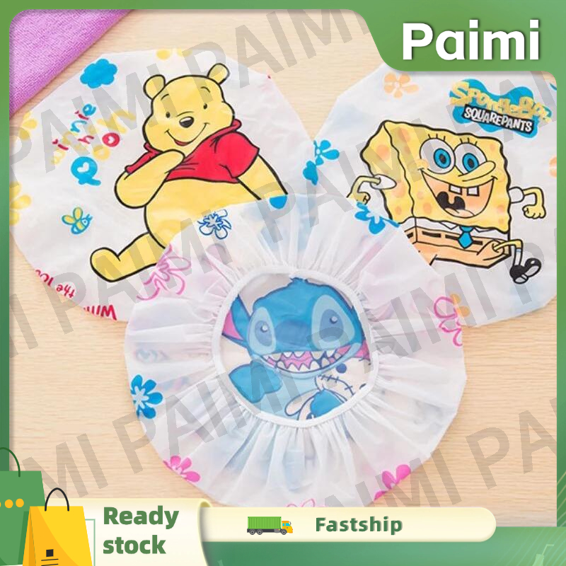 Cute cartoon shower cap, waterproof shower cap, oil fume proof, Hello ...