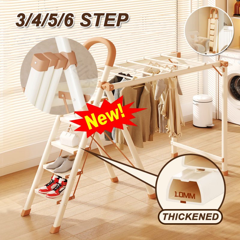 No Installation Required Step Ladder With Colthes Hanger Multi-Function ...
