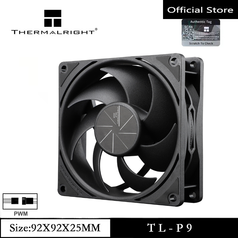 Thermalright TL-P9 Black 92mm CPU Fan Computer Case chassis Fan Quiet ...