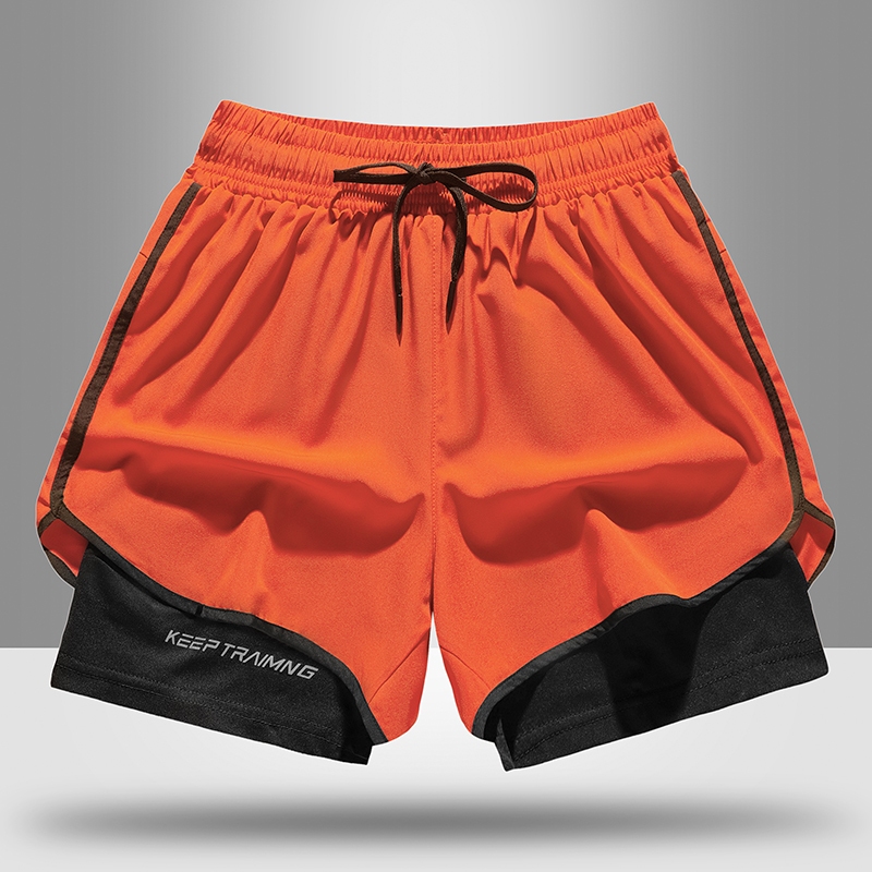 3-point Pants Men's Shorts Ice Silk Shorts Zipper Stretch Quick-Drying ...