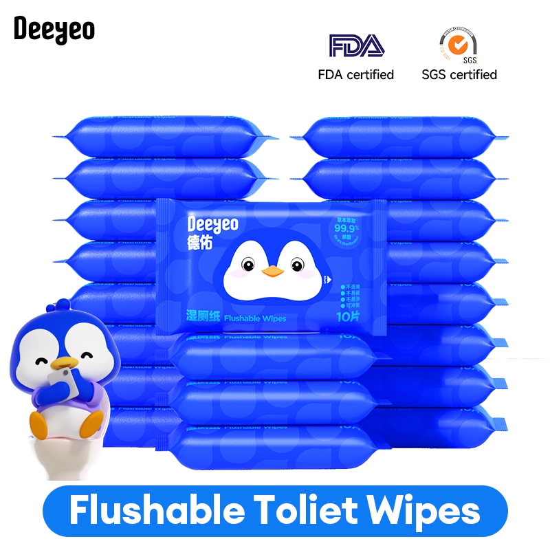 Deeyeo Flushable Wet Toilet Tissue Portable Wet Wipes Wet Tissue Paper ...