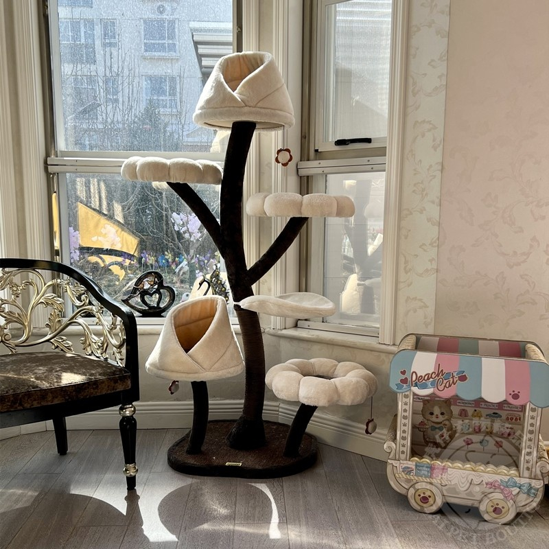 Cat Tree Flower Cat Climbing Frame Jumping Platform Nest Integrated ...