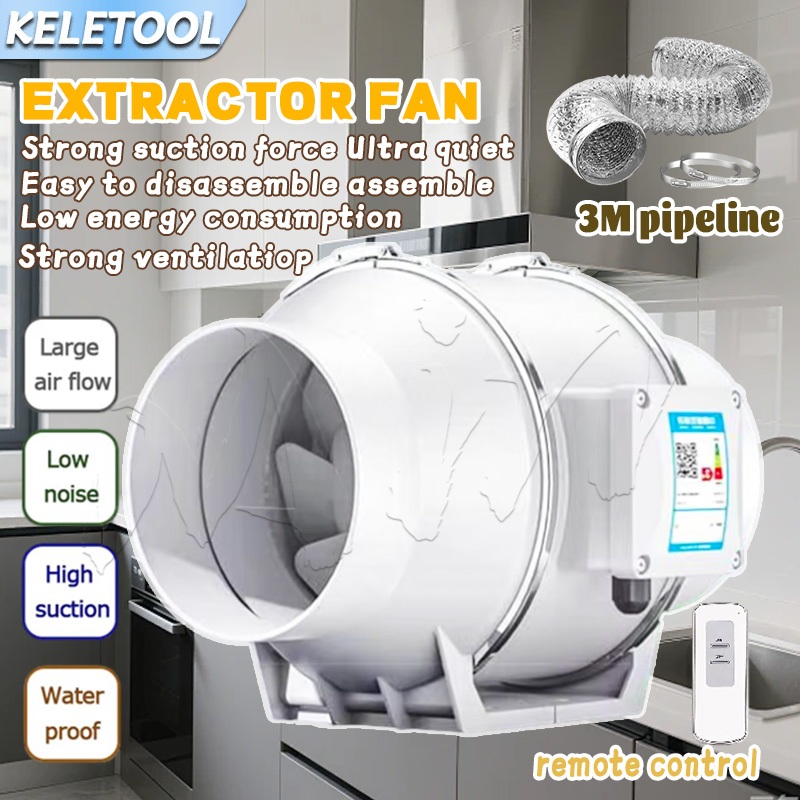 4''6''8'' Extractor Fan portable ventilation Fans inline duct Exhaust ...