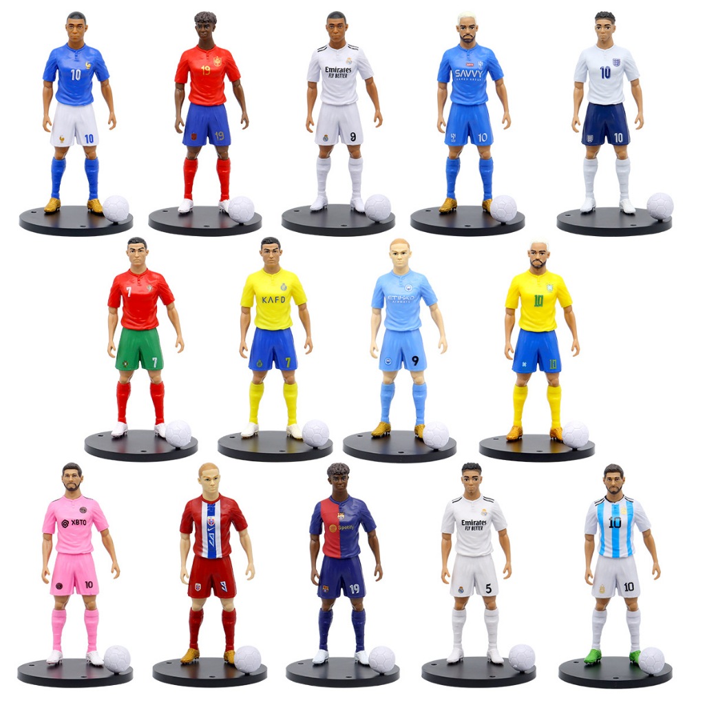 1Pcs 19cm Soccer Star Cristiano Ronaldo Lionel Messi Neymar Kylian Mbappé Jude Bellingham Erling ...