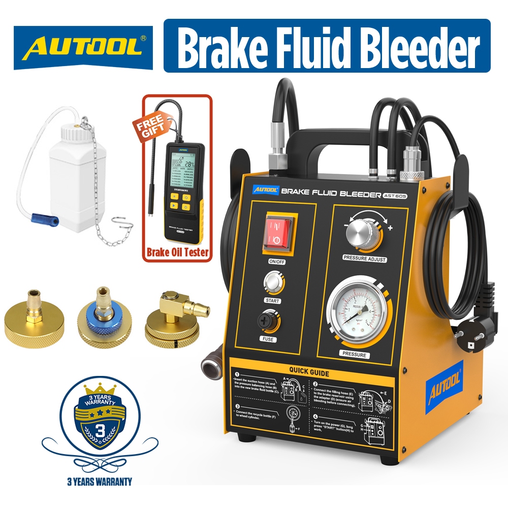 AUTOOL AST605 Car Pulsating Brake Oil Changer Brake Fluid Bleeder Brake Fluid Exchanger 220V ...
