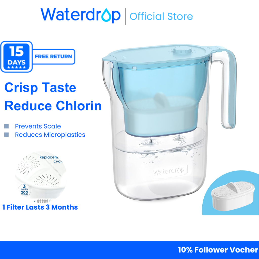 Waterdrop Water Filter Pitcher, 200-Gallon Long-Life, Countertop NSF ...