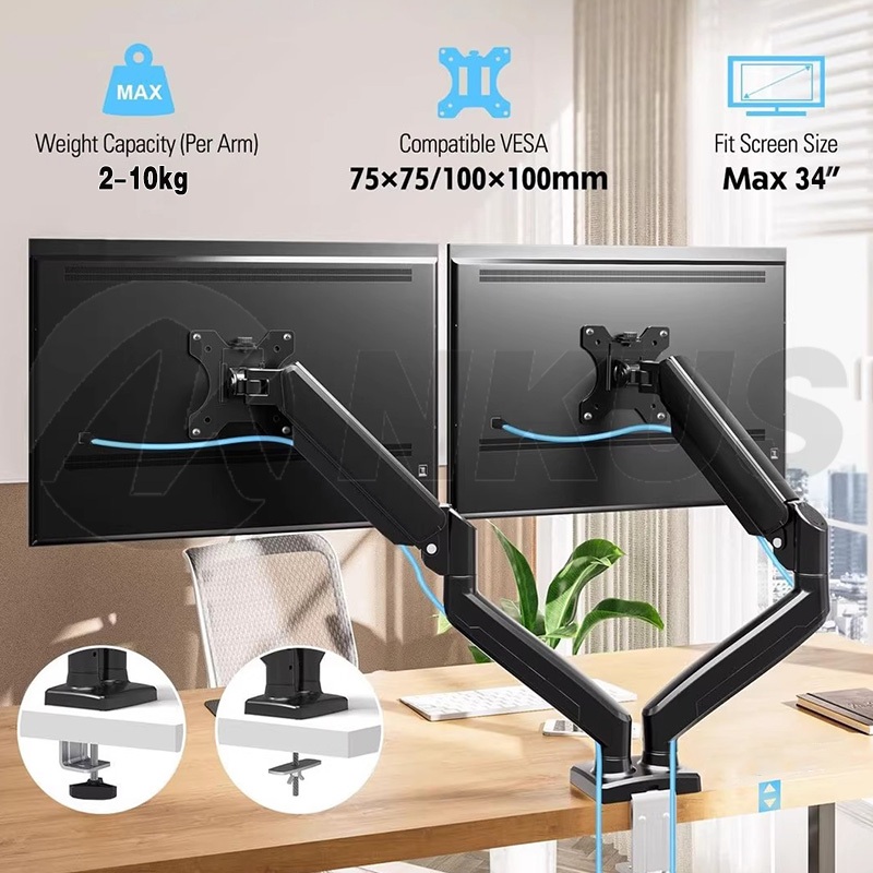 SG Monitor Stand Monitor Bracket Dual Monitor Arm support up to 10 KG ...
