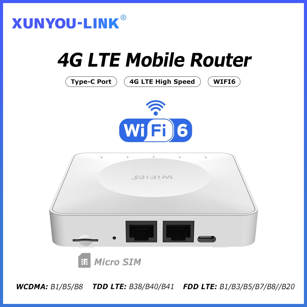 4G LTE Router WiFi 6 SIM Card Modem Support 32 Device Connections ...