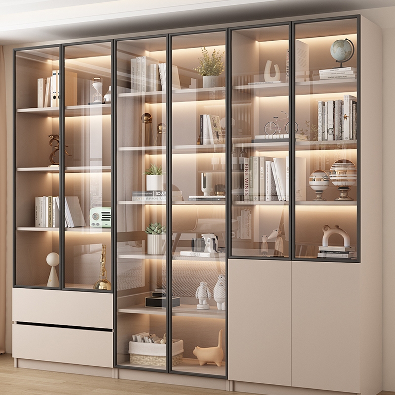 SG Display Cabinet Bookcase Glass Door Combination Storage Cabinet ...