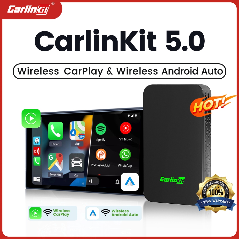 2025 CarlinKit New Arrival 2-in-1 dual functions Turn wired Apple CarPlay into Wireless CarPlay ...