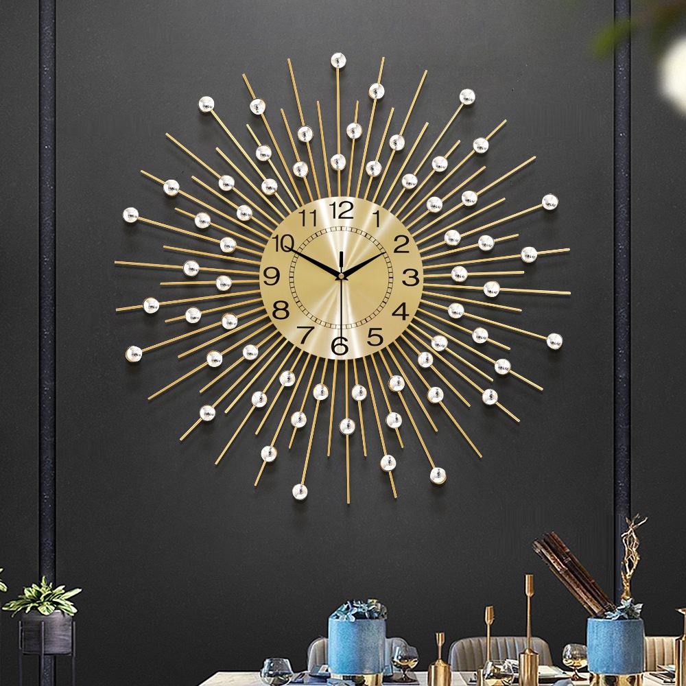 Creative Clock European Light Luxury Living Room Dining Room Clock Wall ...