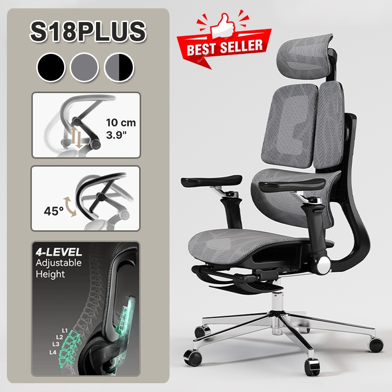 SG Stock Ergonomic Full Mesh Chair Office Chair Can Be tilted 140° To ...
