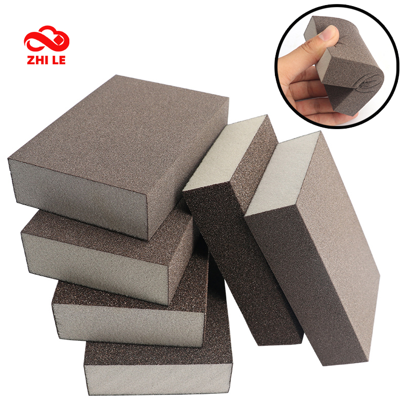 100*70*26mm Sponge Sandpaper Sanding Block Polishing Pads Flexible ...