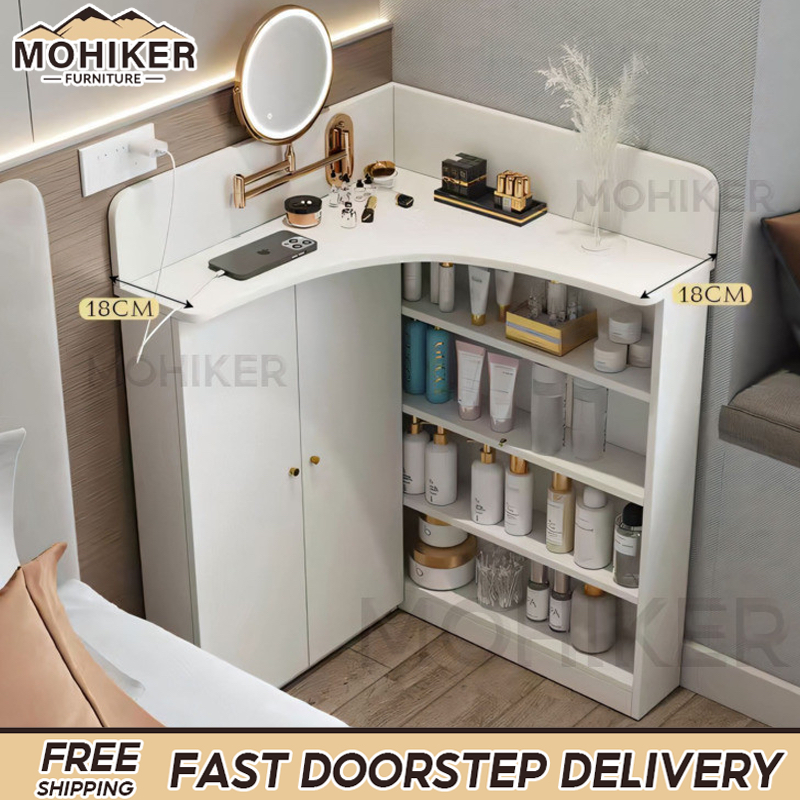 SG Ultra-Thin 18 cm Corner Makeup Table – Slim Wall-Mounted Vanity for ...
