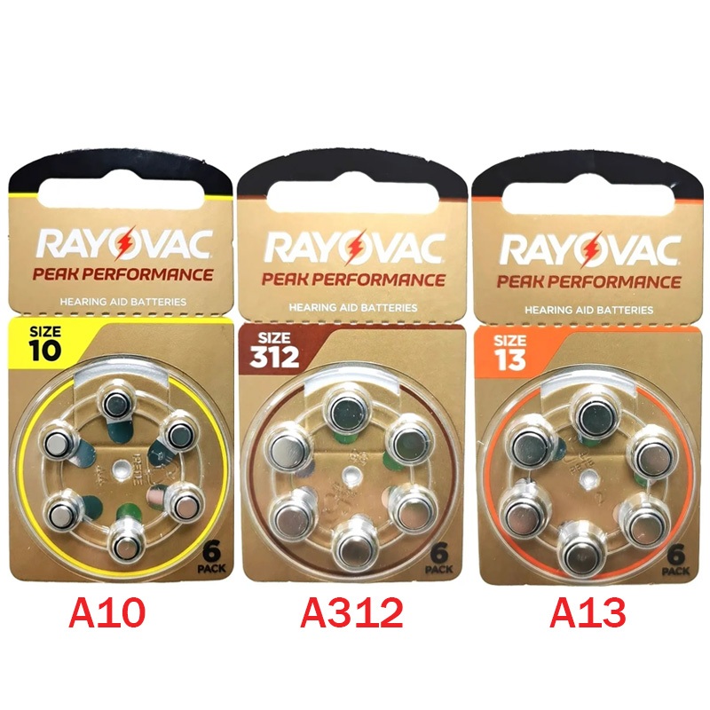 6pcs Hearing aid Battery/e312 A312 /e10 A10 P10 /A13 13A E13 /A675 e675 ...