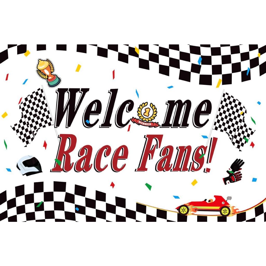 5x3ft Welcome Race Fans Photography Backdrop Racing Decorations ...