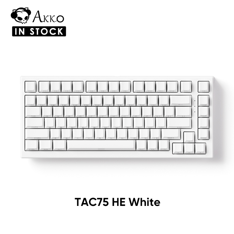 Akko TAC75 HE White Wired Magnetic Switches Keyboard With SOCD, Rapid ...