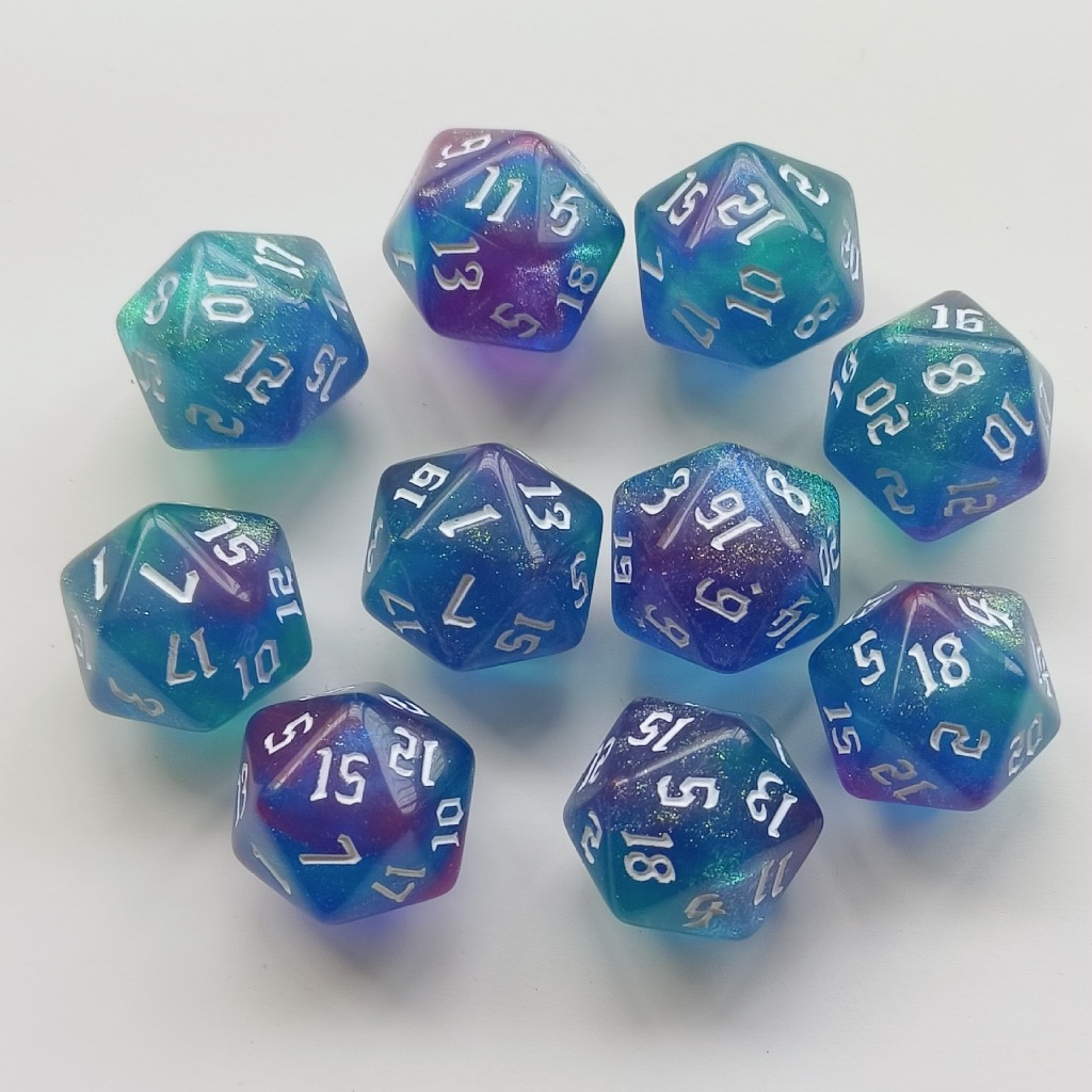 Translucent Colorful D20 Dice for RPG – Twenty-Sided Dice for Tabletop ...