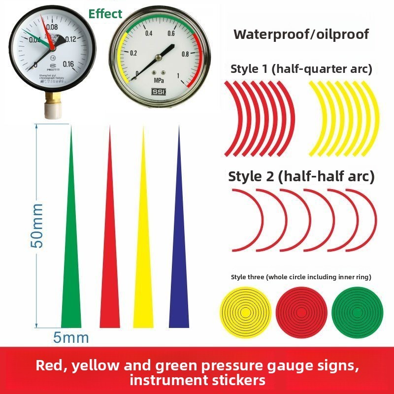 Pressure Gauge Label Pressure Gauge Three-Color Label Sticker Pressure ...