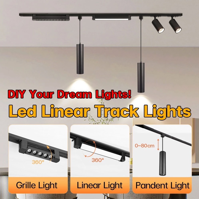 LED Track Light Aluminum Track Pendant Light 10W 15W Dining Chandelier ...