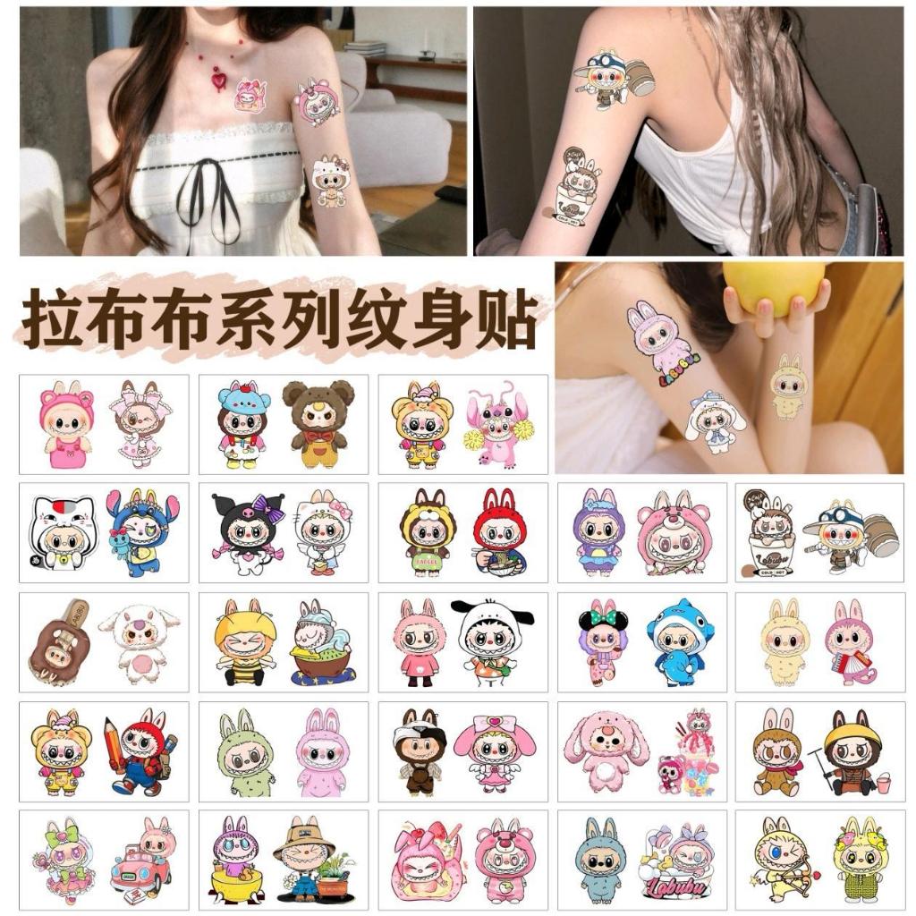 ☆30 Sheets/Set☆popmart labubu Tattoo Stickers Transfer Stickers ...
