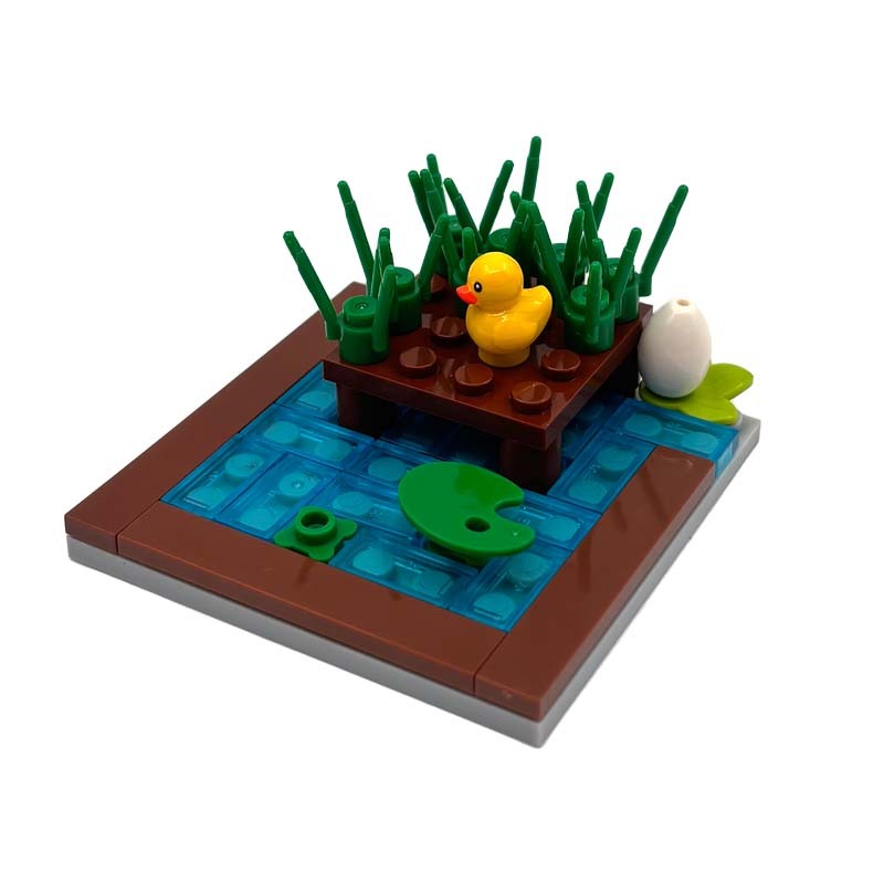 City Duck Pool Kits MOC Animals Grass Building Block Assembly Bricks ...