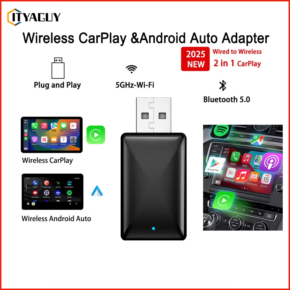 Wireless CarPlay android auto adapter for factory wired car, wireless ...