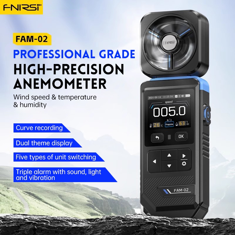 The FNIRSI handheld anemometer is a small, high-precision wind speed ...