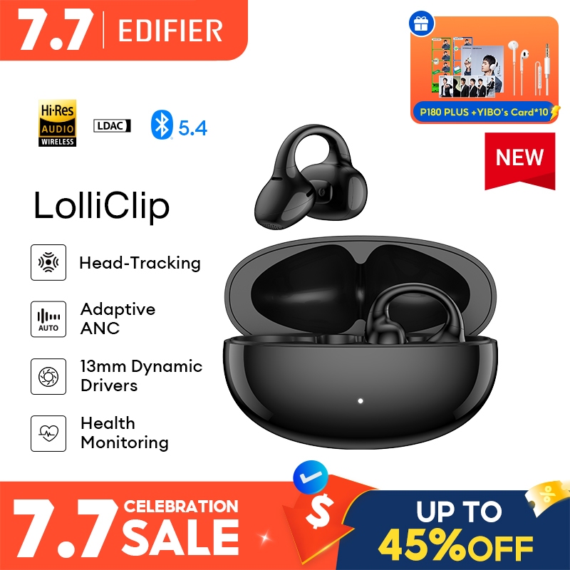 Edifier LolliClip Open-Ear Wireless Earbuds Bluetooth 5.4 Earphones ...