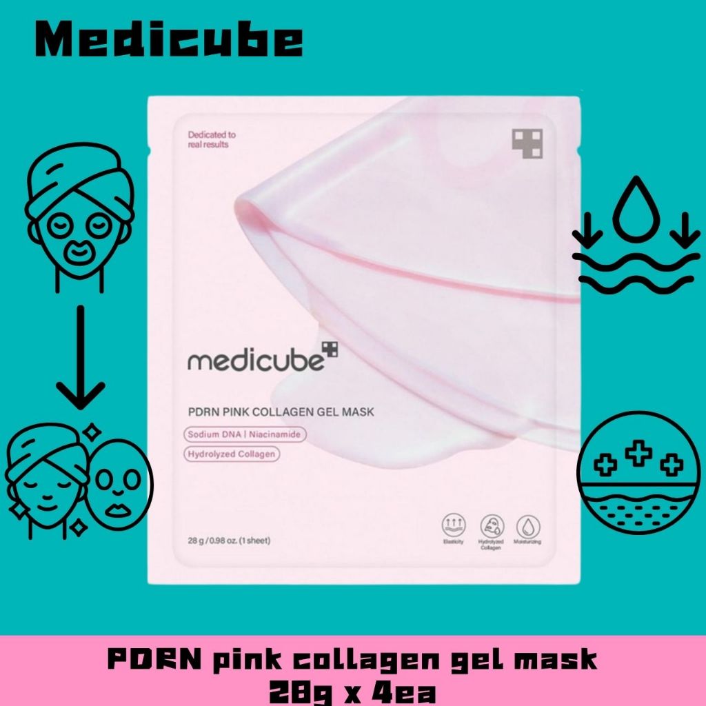 Medicube Salmon DNA PDRN pink collagen jelly gel mask 28g x 4ea ...