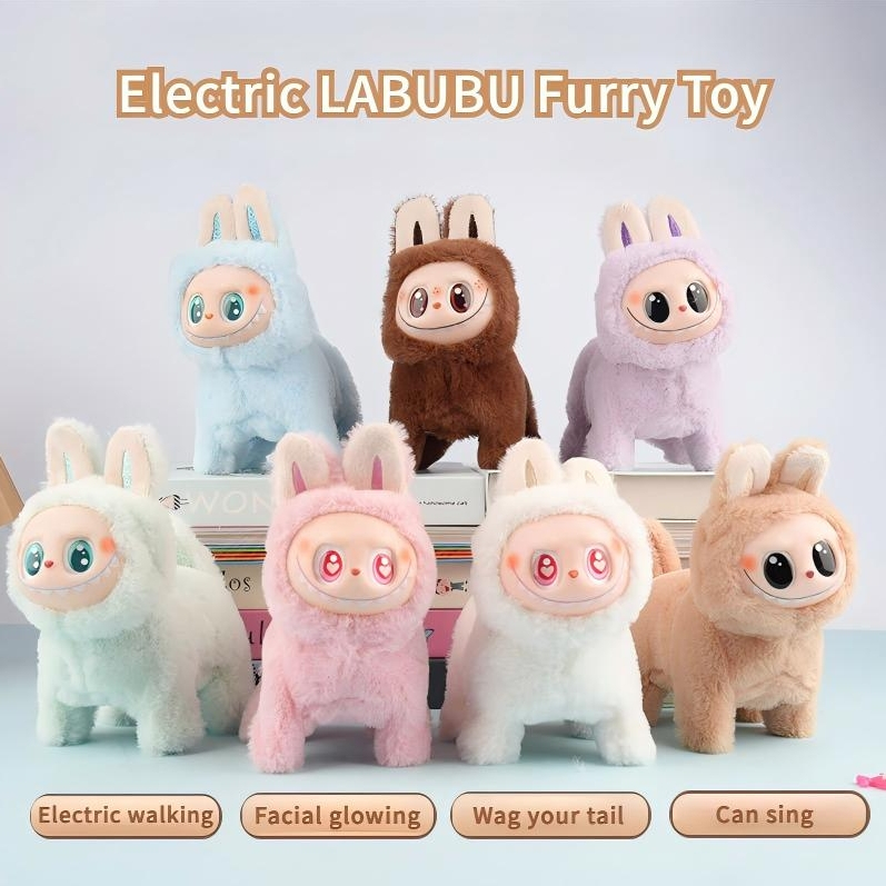 Electric LABUBU Dog Facial Glowing Can Run And Sing Cartoon BUBU ...