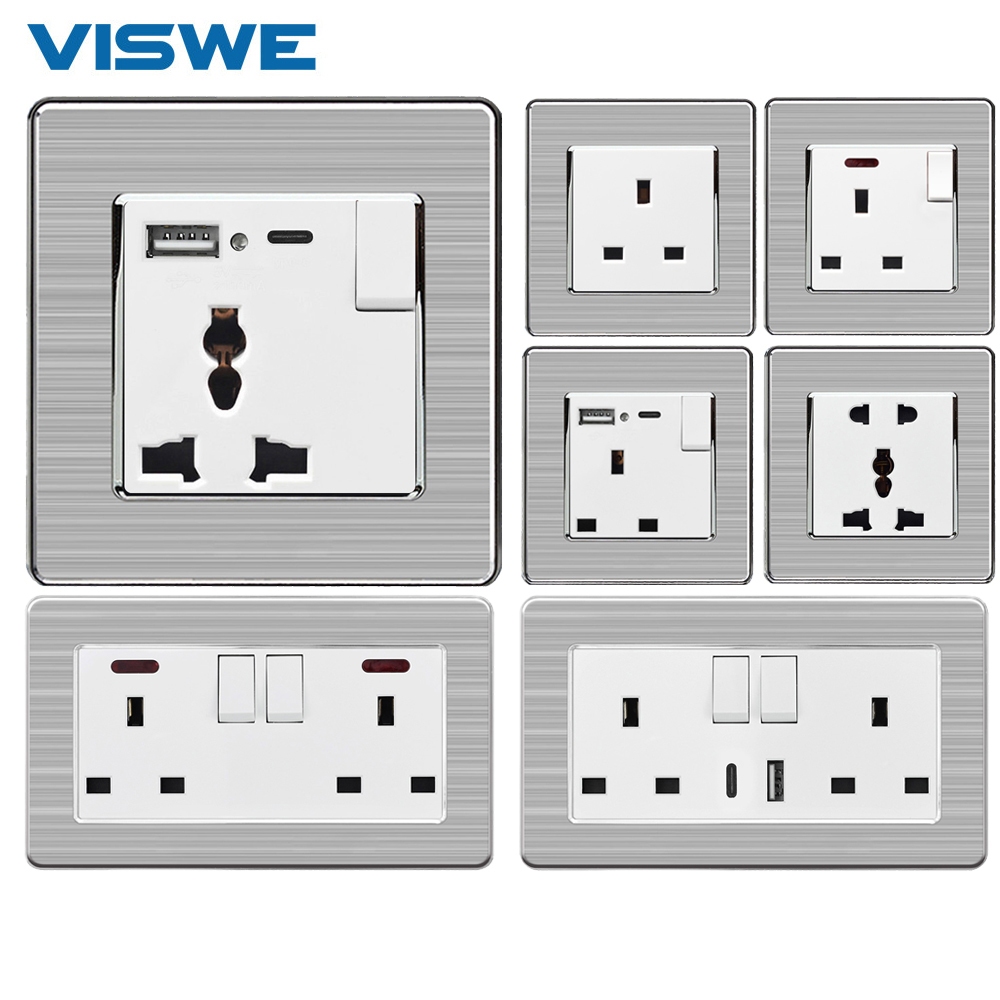 VISWE | usb socket | universal socket | double socket | power socket | wall socket | wall switch ...