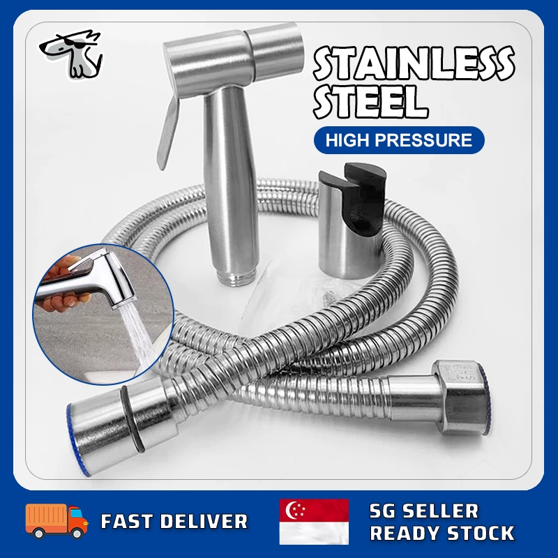 [SG Stock] 3PCS Handy Bidet Spray Set Stainless Steel 304 Metal Head ...