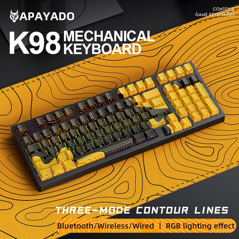 APAYADO K98 Mechanical Keyboard | 97-Key Triple Mode | Hot-Swappable ...