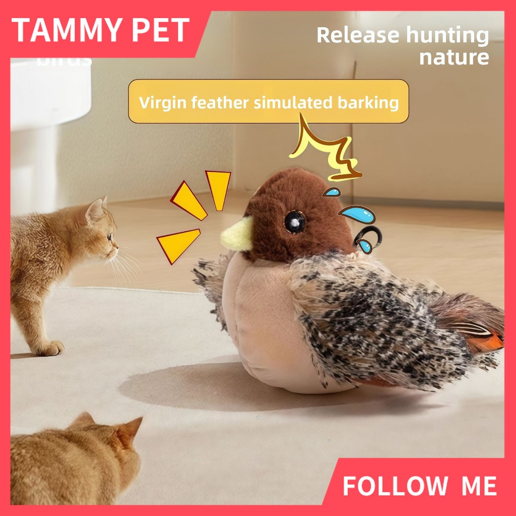 SG Shipment Interactive Electronic Cat Toy, Automatic Chirping Bird Cat ...