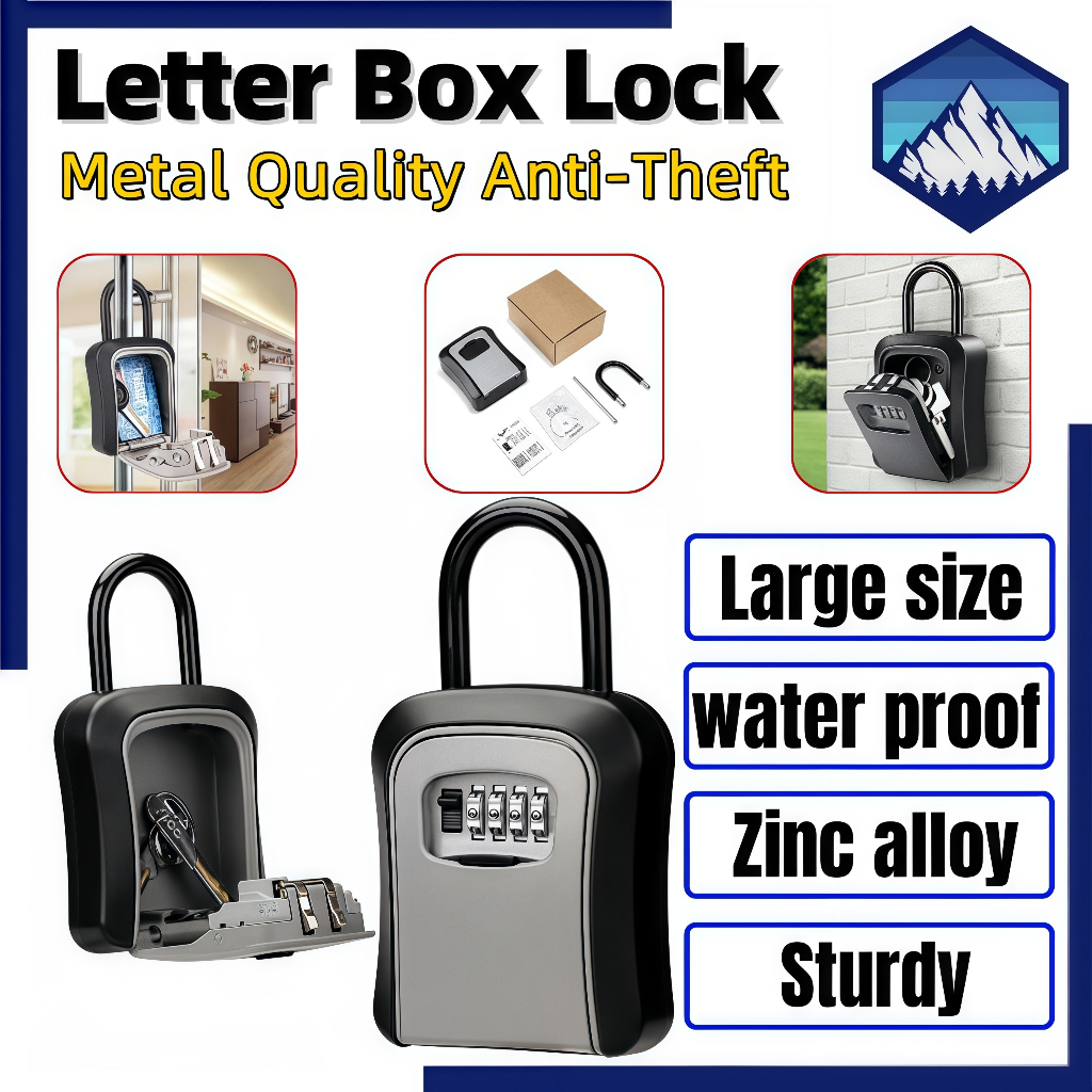 Key Lock Box Letter Box Digital Lock 4 Digit Combination Key Lock Box ...