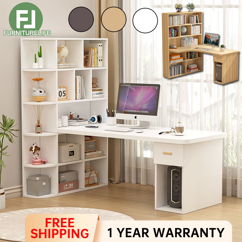 [SG seller] 2025 Upgrade Study Boohelf Computer Table L-shaped Corner ...