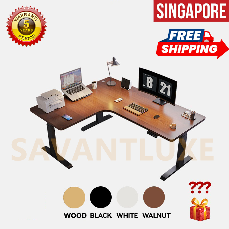【SG Stock】L-shaped Corner Intelligent Electric Lifting Desk Home Height ...