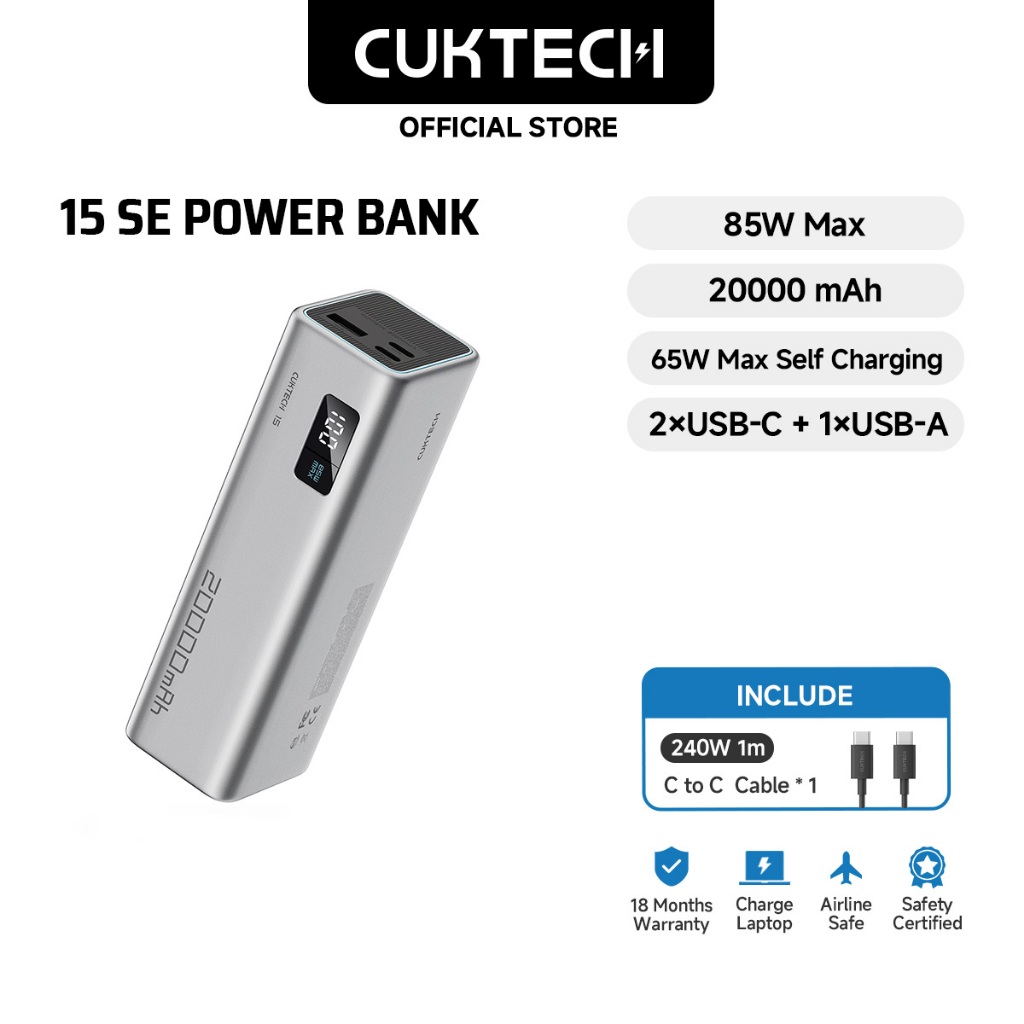 CUKTECH 15 SE Power Bank 20000mAh 85W Fast Charging powerbank – type C ...