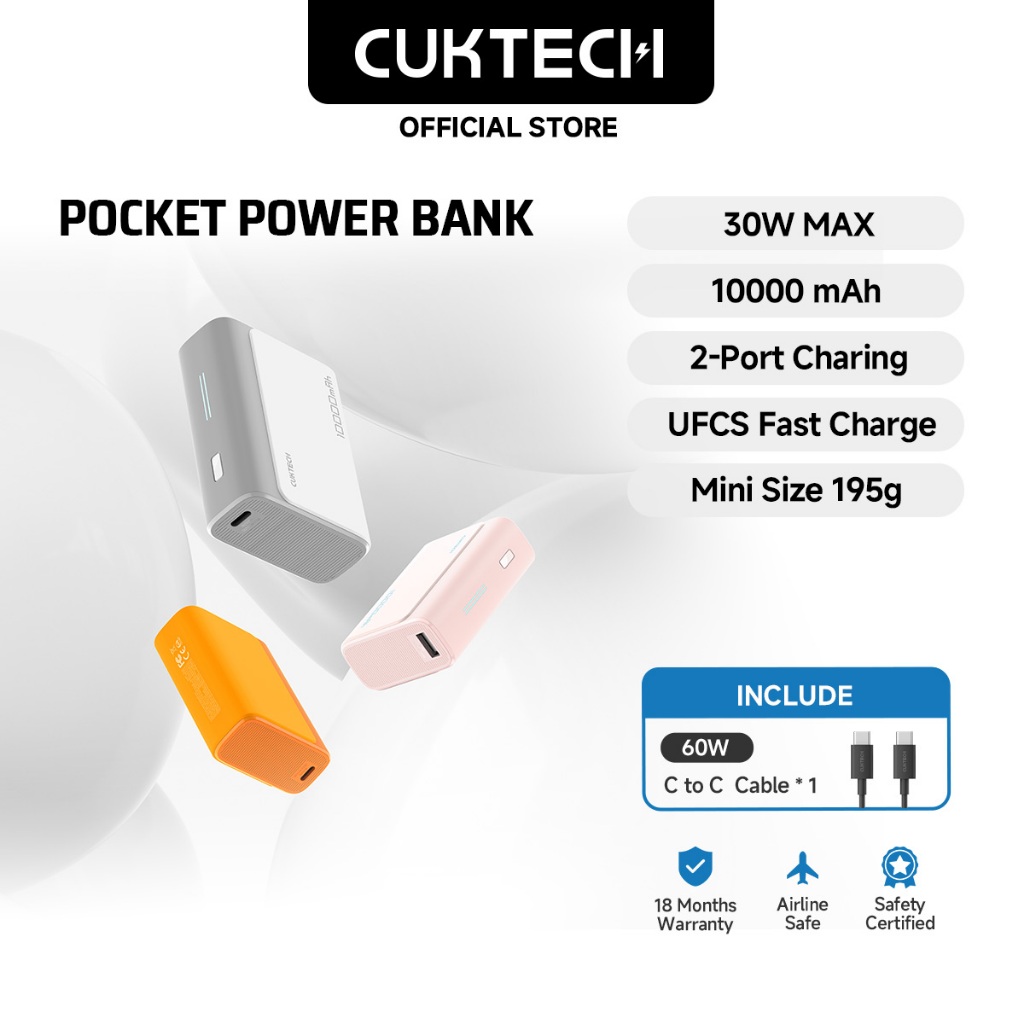 【ccc certified option 】CUKTECH Mini Power Bank 10000mAh 30W Max ...