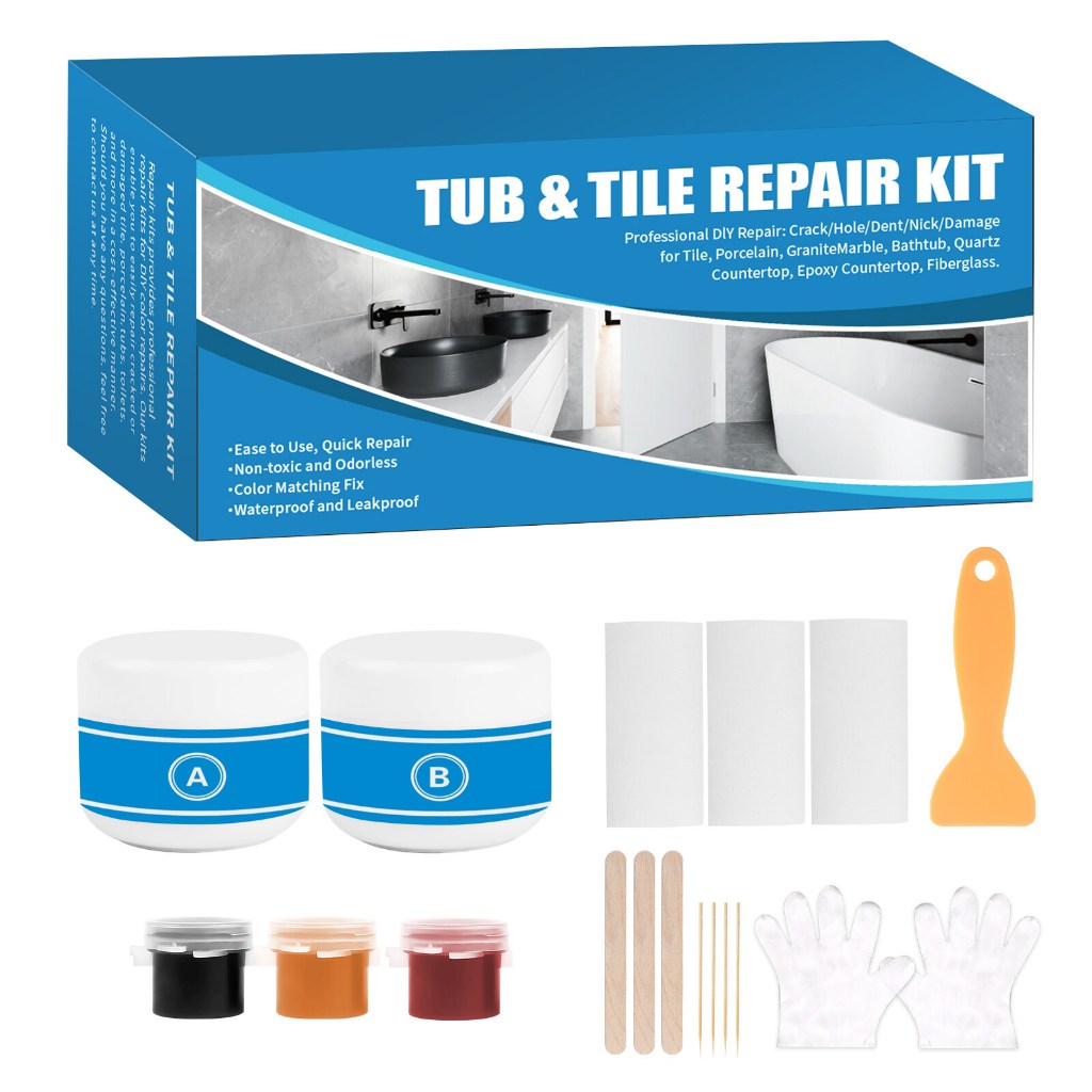 Tub Repair Kit White, Tub Chip and Bathtub Repair Kit for Enamel ...