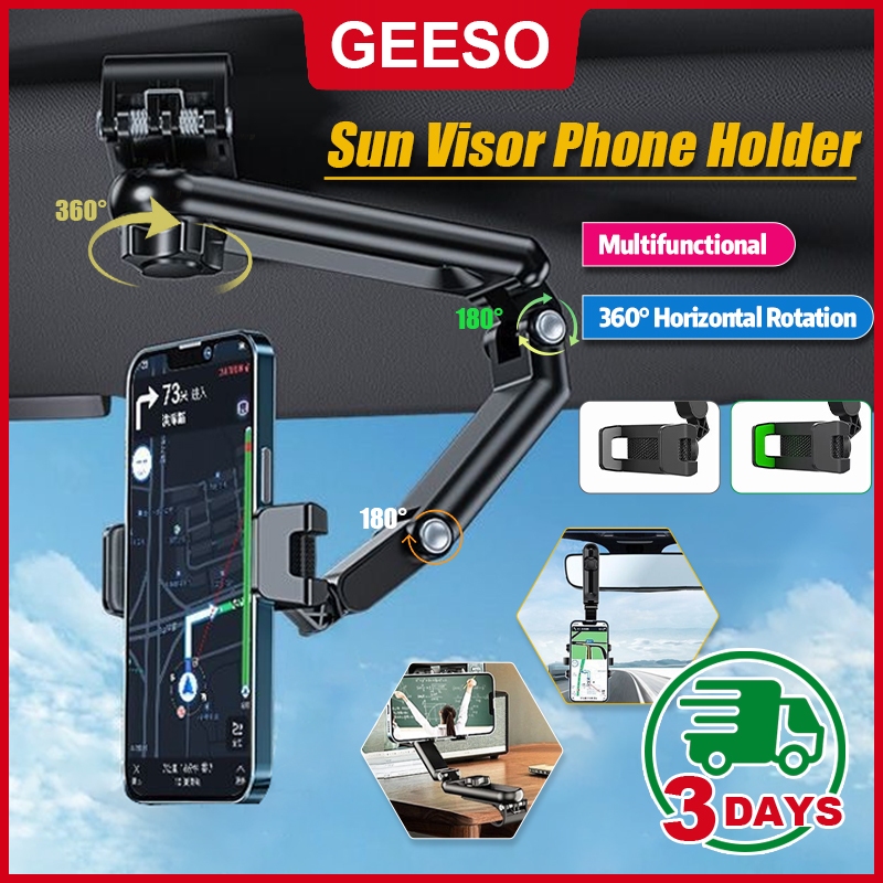 GEESO Sun Visor Phone Holder For Car Multifunctional 360° Rotating Sun ...