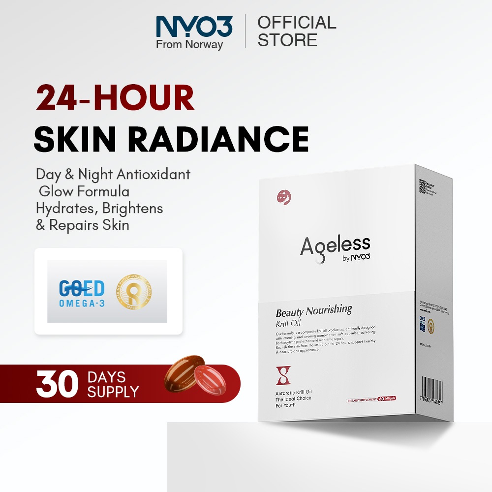NYO3® Ageless Anti-Aging Whitening Antioxidants PQQ Herbal Extracts Krill Oil Collagen ...