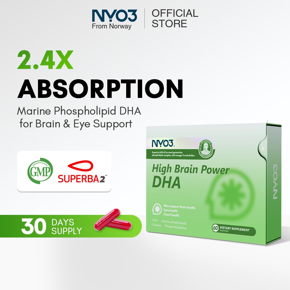 NYO3® Choline + DHA Softgels (60 Capsules), Algal oil 500mg,high DHA ...