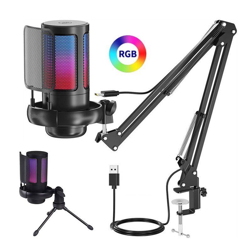 SG RGB USB Microphone Gaming USB Condenser Mic Plug and Play Zero ...
