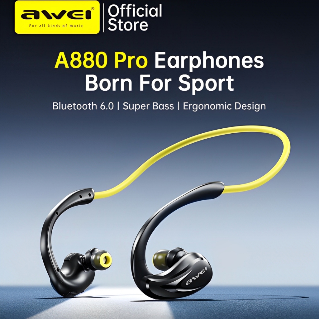 Awei A880 PRO Super Bass Bluetooth Earphones Sports Running Earbuds ...