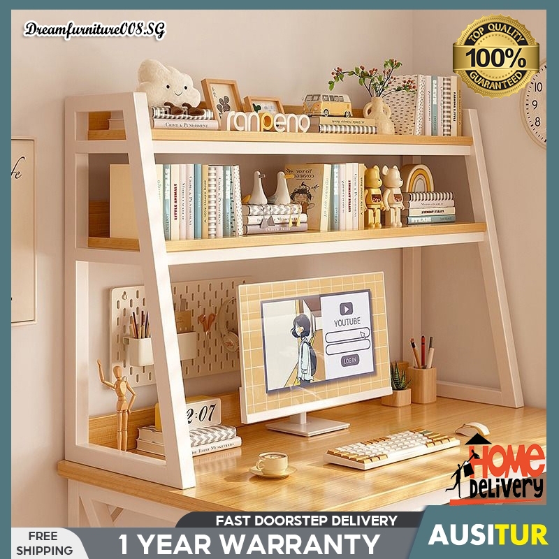 Desktop Bookshelf Storage Rack Layered Storage Rack Desk Computer ...