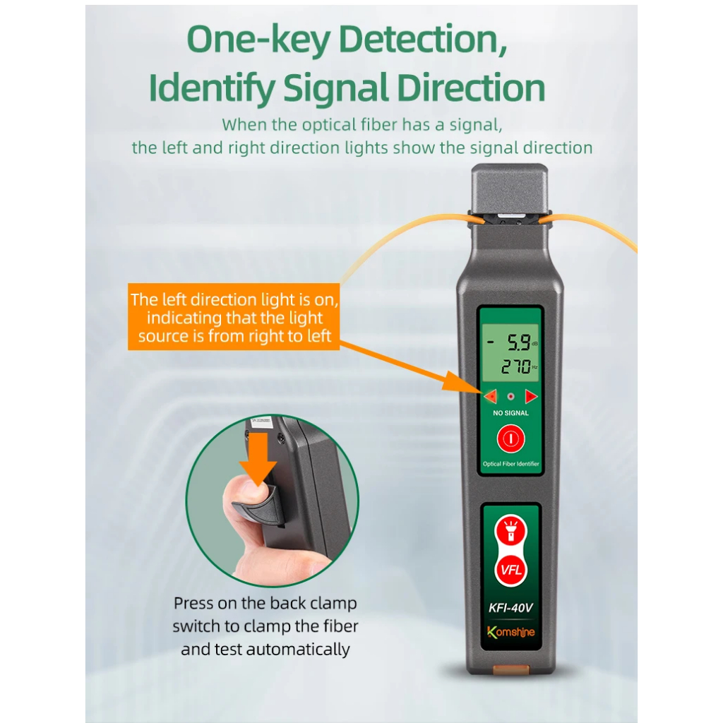 Komshine FTTH Live Fiber Optical Identifier KFI-40V with LED Display ...