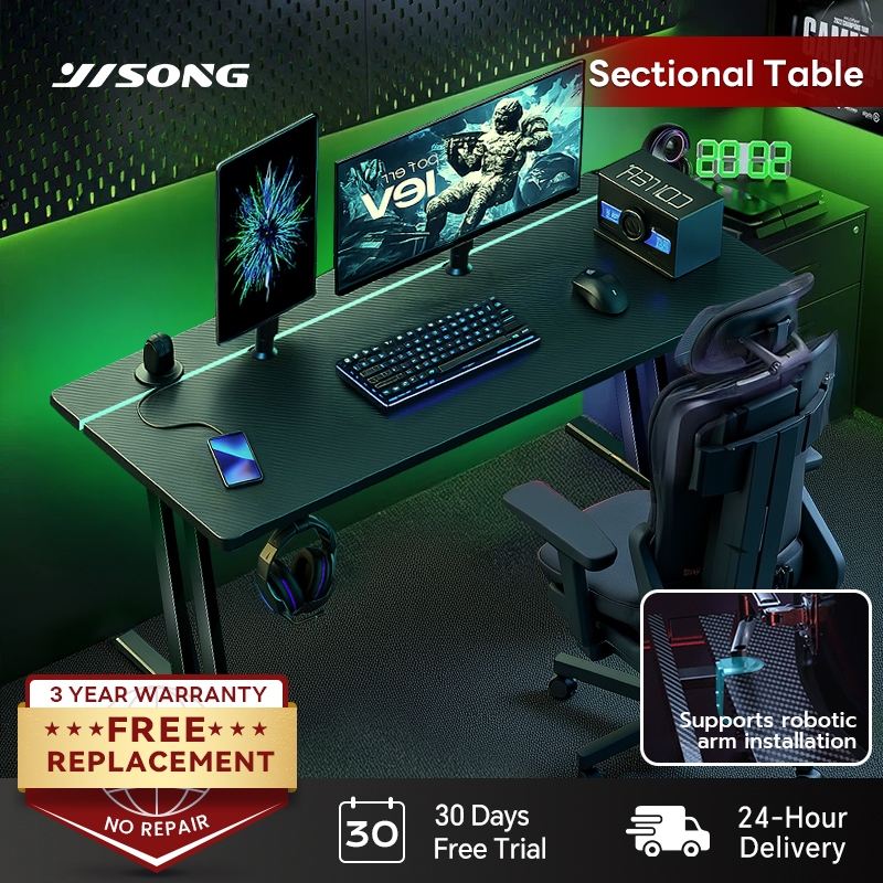 YISONG Carbon Fibre Z-Type Computer Study Table Gaming Table Office ...