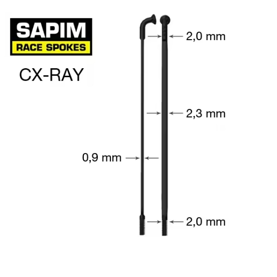Original SAPIM CX-Ray Aero Bladed Spokes Straight Pull or Bend(J-Hook ...